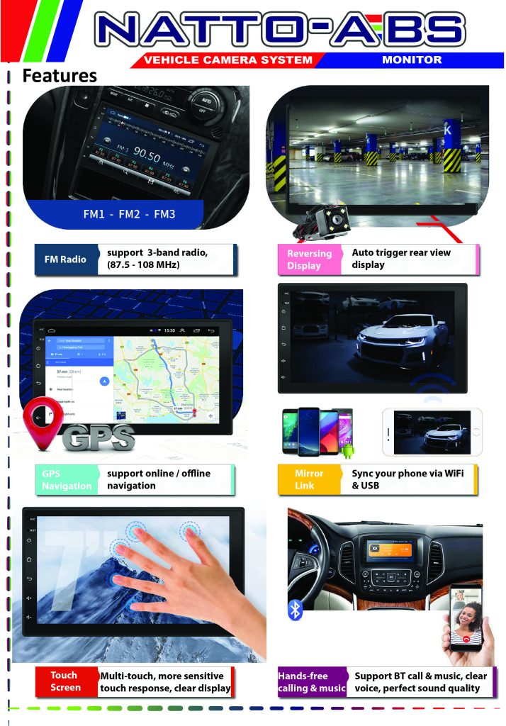 UNIVERSAL 7INCH ANDROID MONITOR 2 DIN - NATTO ABS